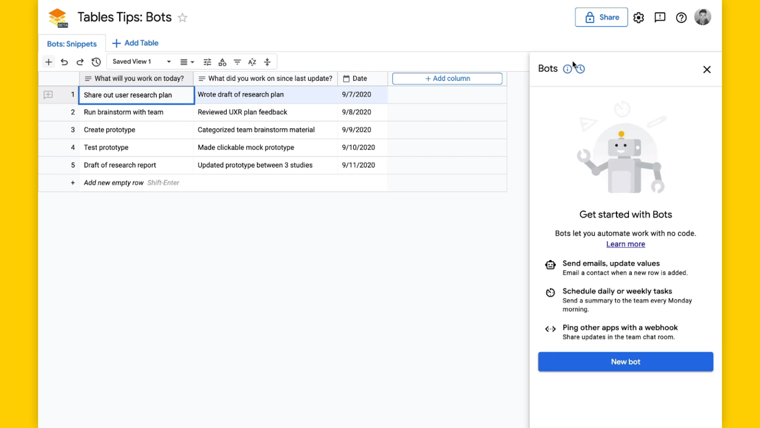 Google Tablesとは？プロジェクト管理がより簡単に | 株式会社キャパ